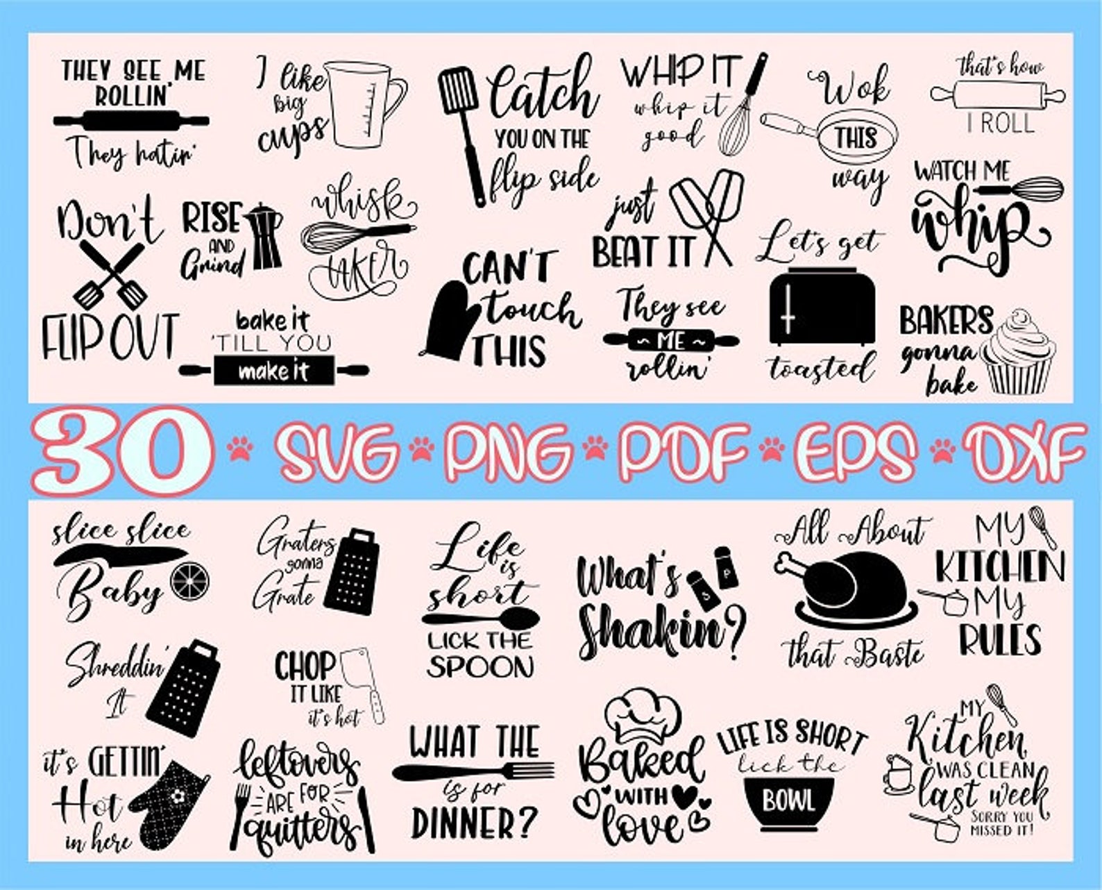 Kitchen Bundle Svgkitchen Svgkitchen Svg File for | Etsy