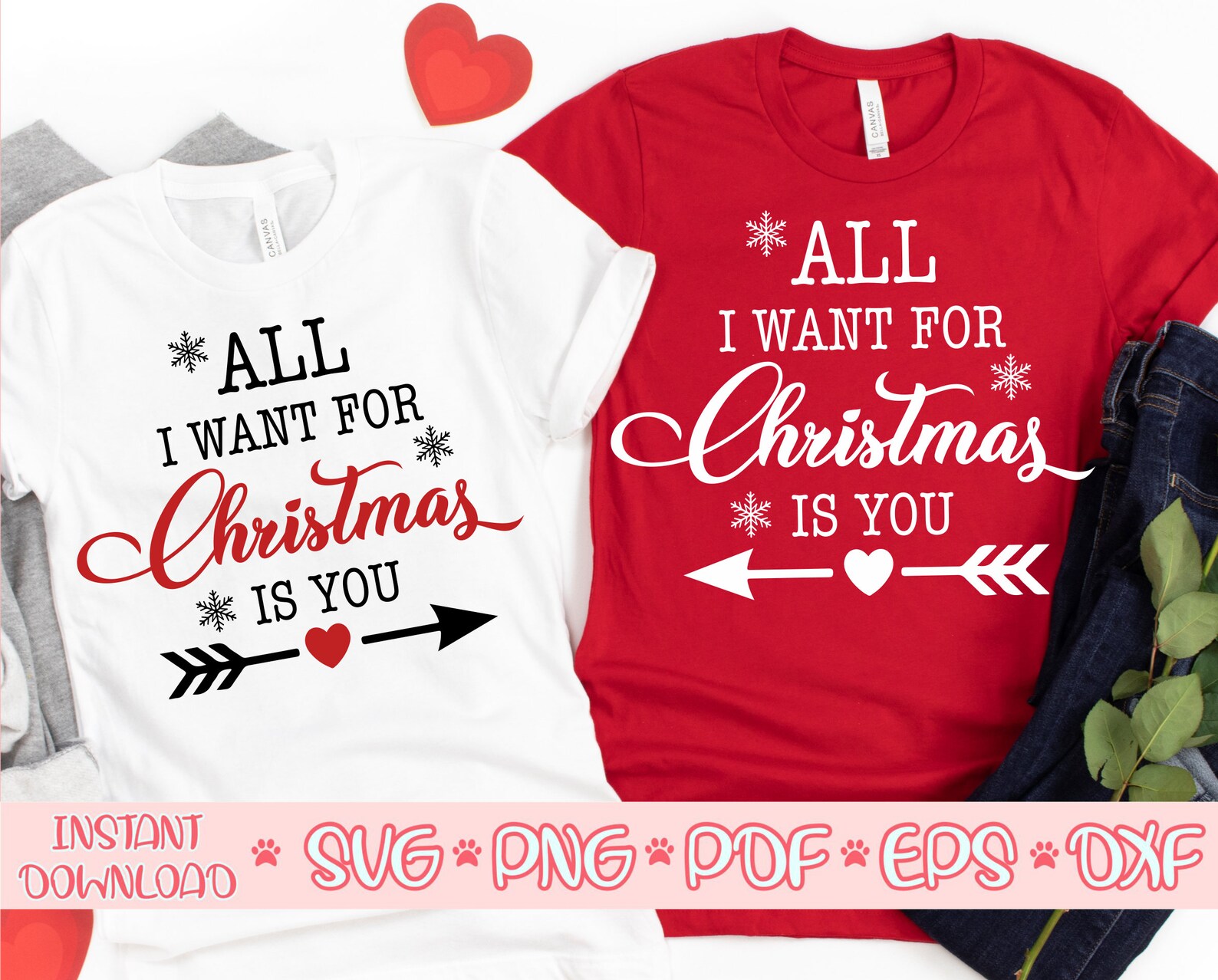 All I Want for Christmas is You Svg, Christmas Couple Shirts Svg ...