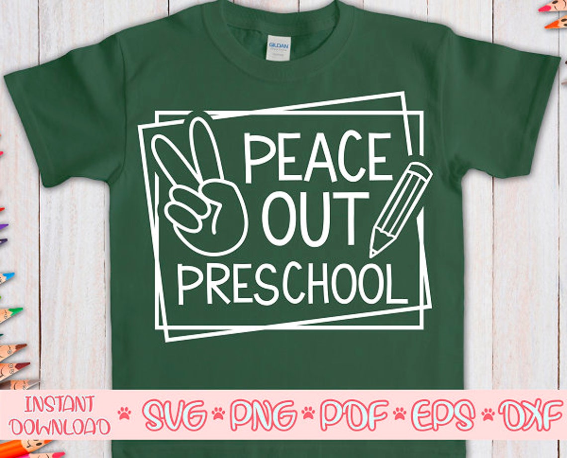 Peace Out Preschool Svgpre-k Svgfirst Day of School Svgback - Etsy