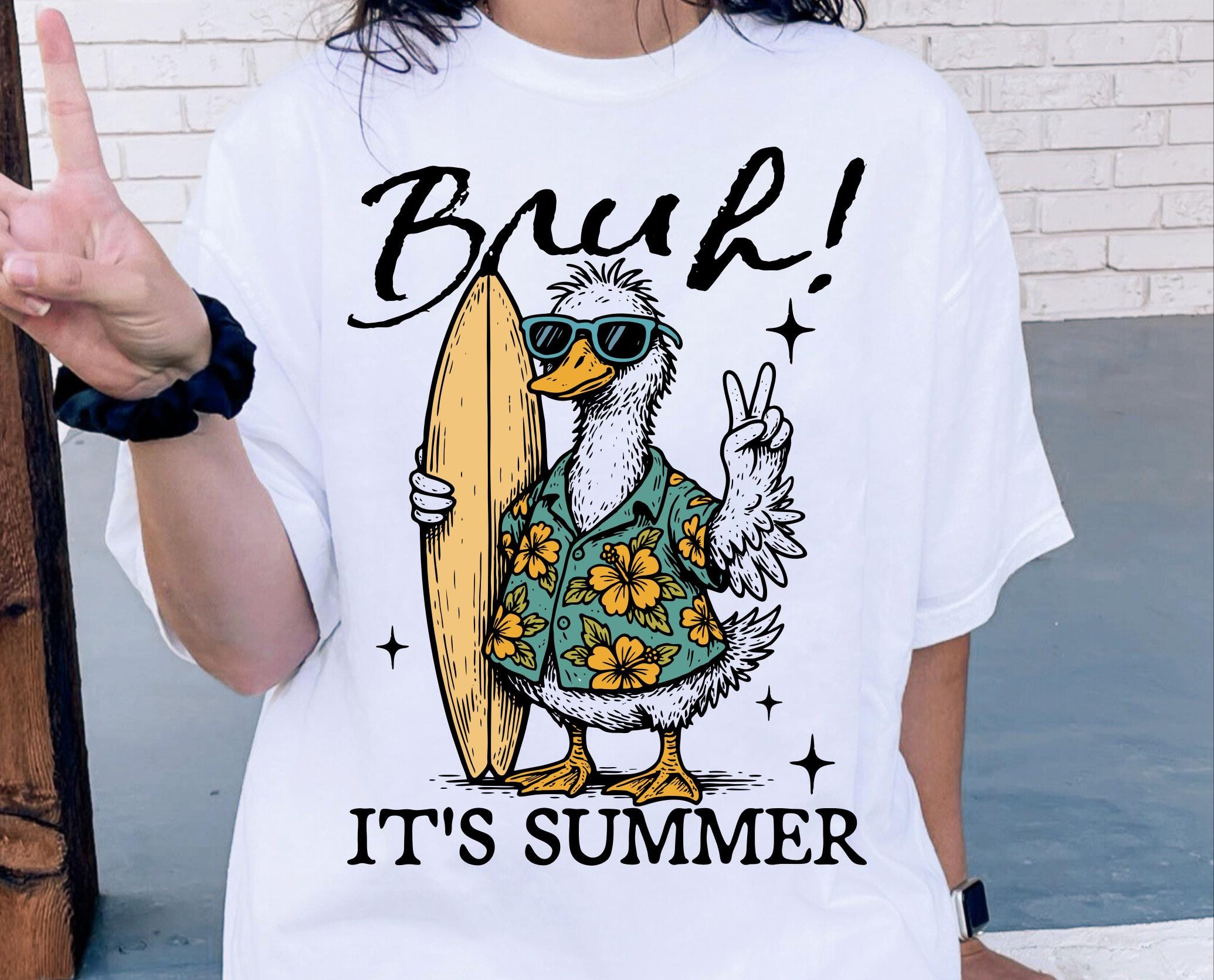Bruh It’s Summer Goose PNG, Funny Summer Meme Png, Retro Vibes Snarky ...