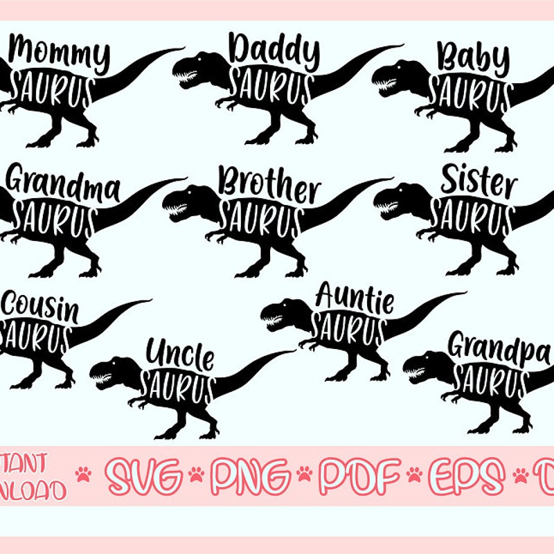 Family Saurus Svg - Etsy
