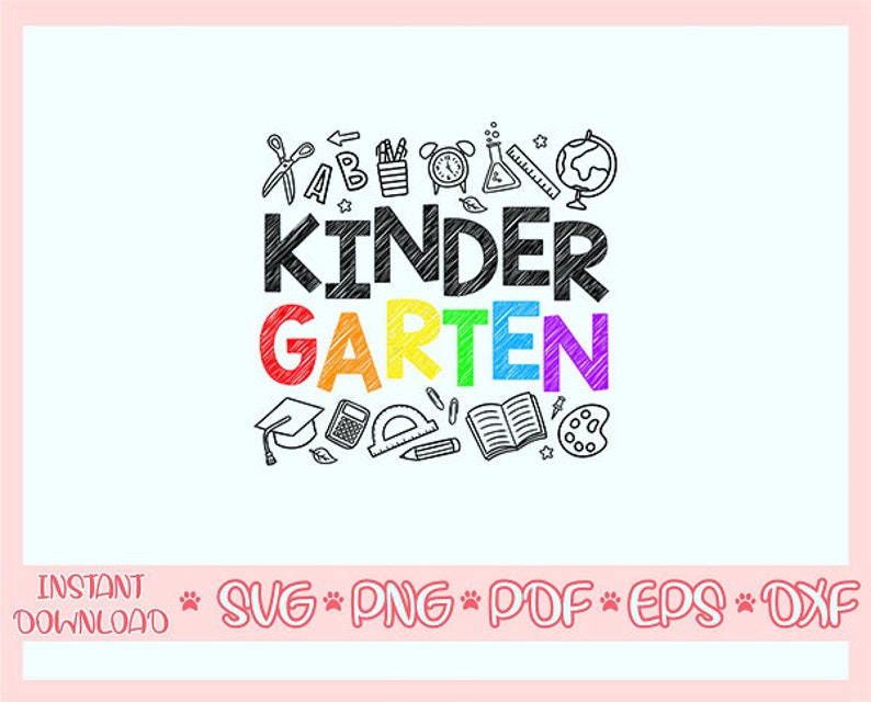 Kindergarten Svgkindergarten Svg Filesfirst Day of School | Etsy