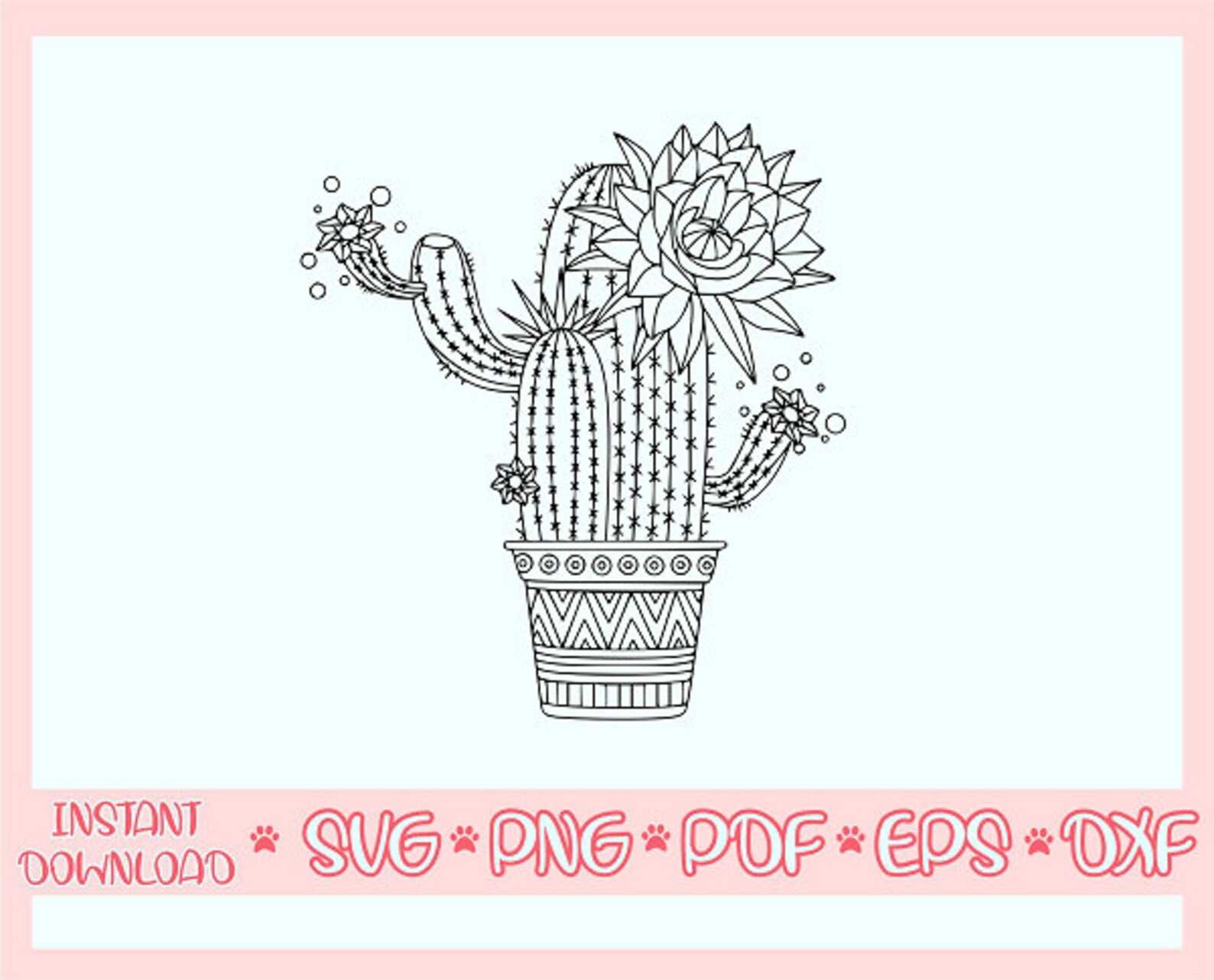 Cactus Mandala Svgzentangle Cactus Svgcactus Svgcactus - Etsy