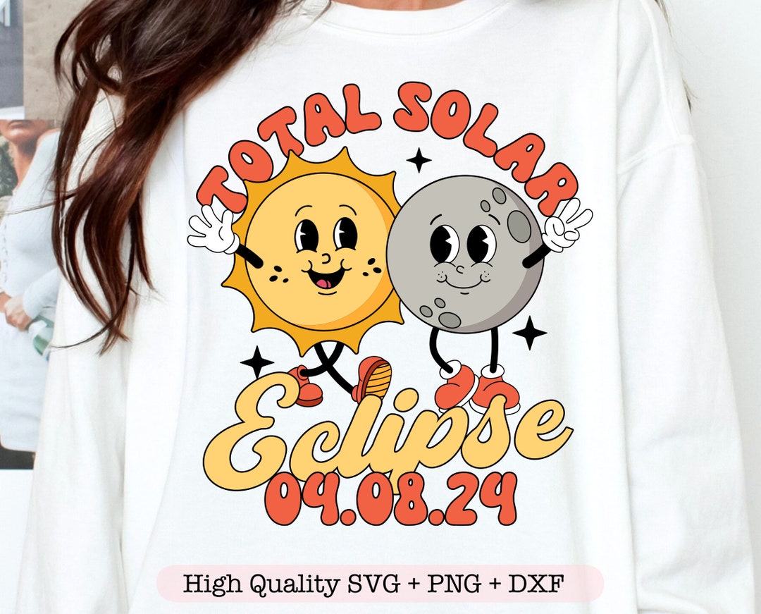 Total Solar Eclipse SVG, 2024 April 8 Svg, Retro Solar Eclipse Svg ...