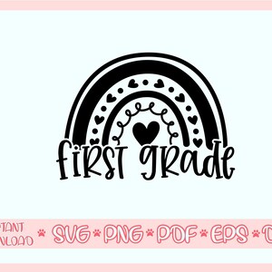 First Grade Rainbow Svg,1st Grade Shirt Svg,back to School Cut File ...