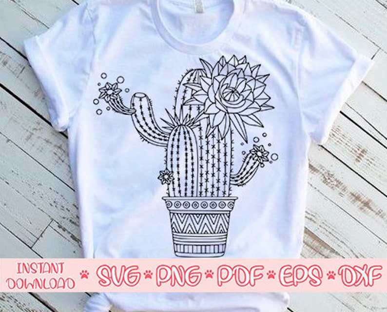 Cactus Mandala Svgzentangle Cactus Svgcactus Svgcactus - Etsy