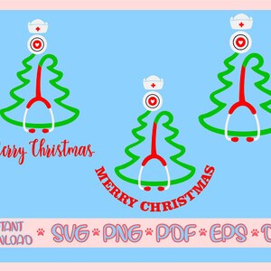 Stethoscope Christmas Tree Svg,nurse Christmas Svg,medical Christmas ...