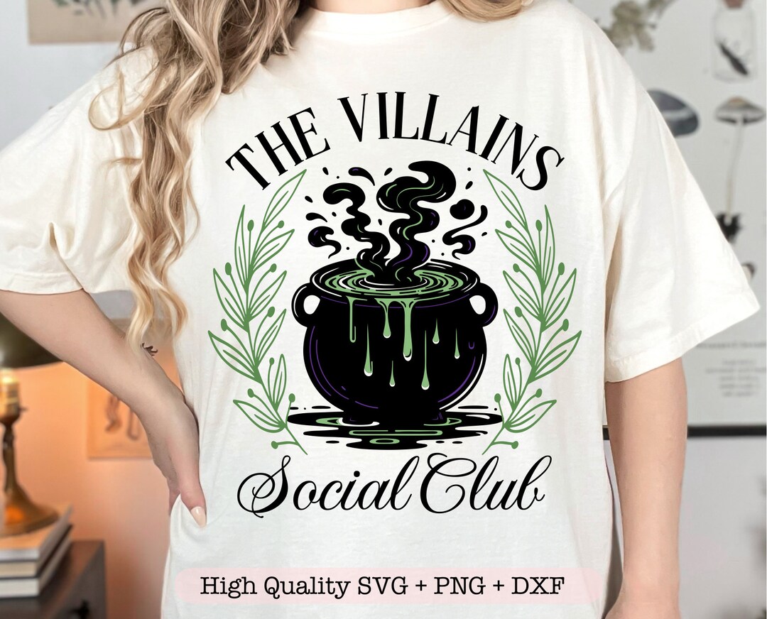 The Villains Social Club SVG PNG, Trendy Halloween Svg, Spooky Season ...