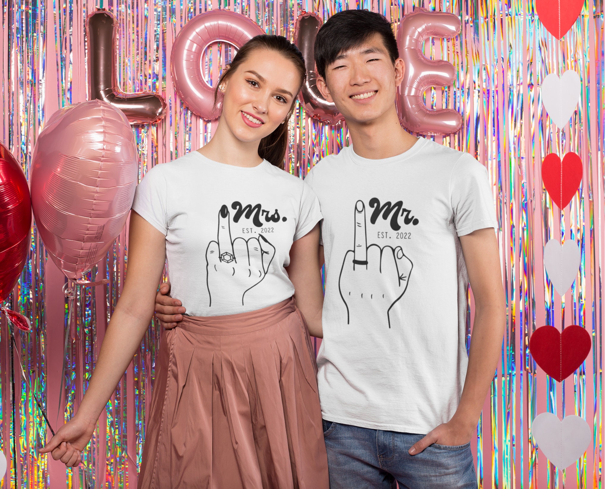 Matching Couple SVG Bundle, Happy Valentine's Day Svg, Couple Shirts ...