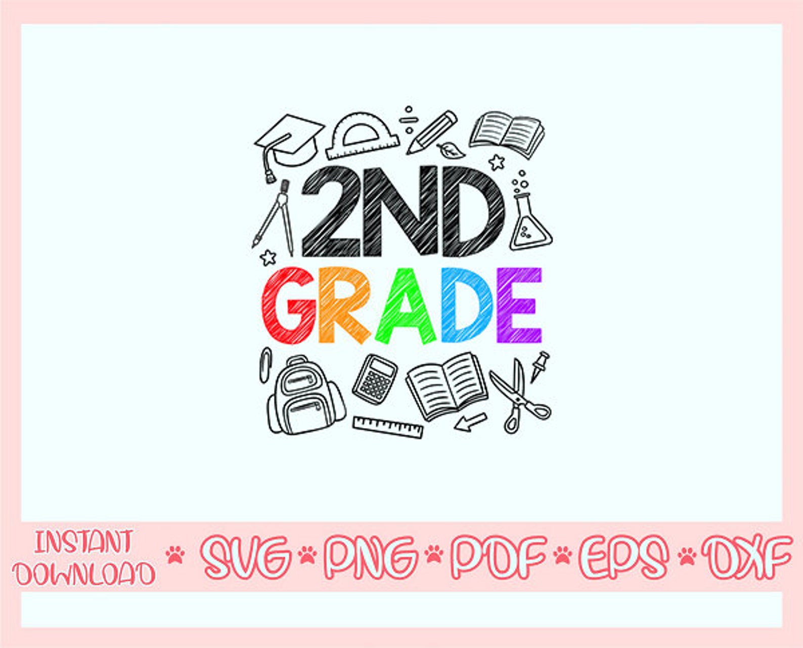 2nd Grade Svg Svgsecond Grade Svgfirst Day of School - Etsy