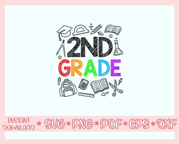2nd Grade Svg Svgsecond Grade Svgfirst Day of School - Etsy