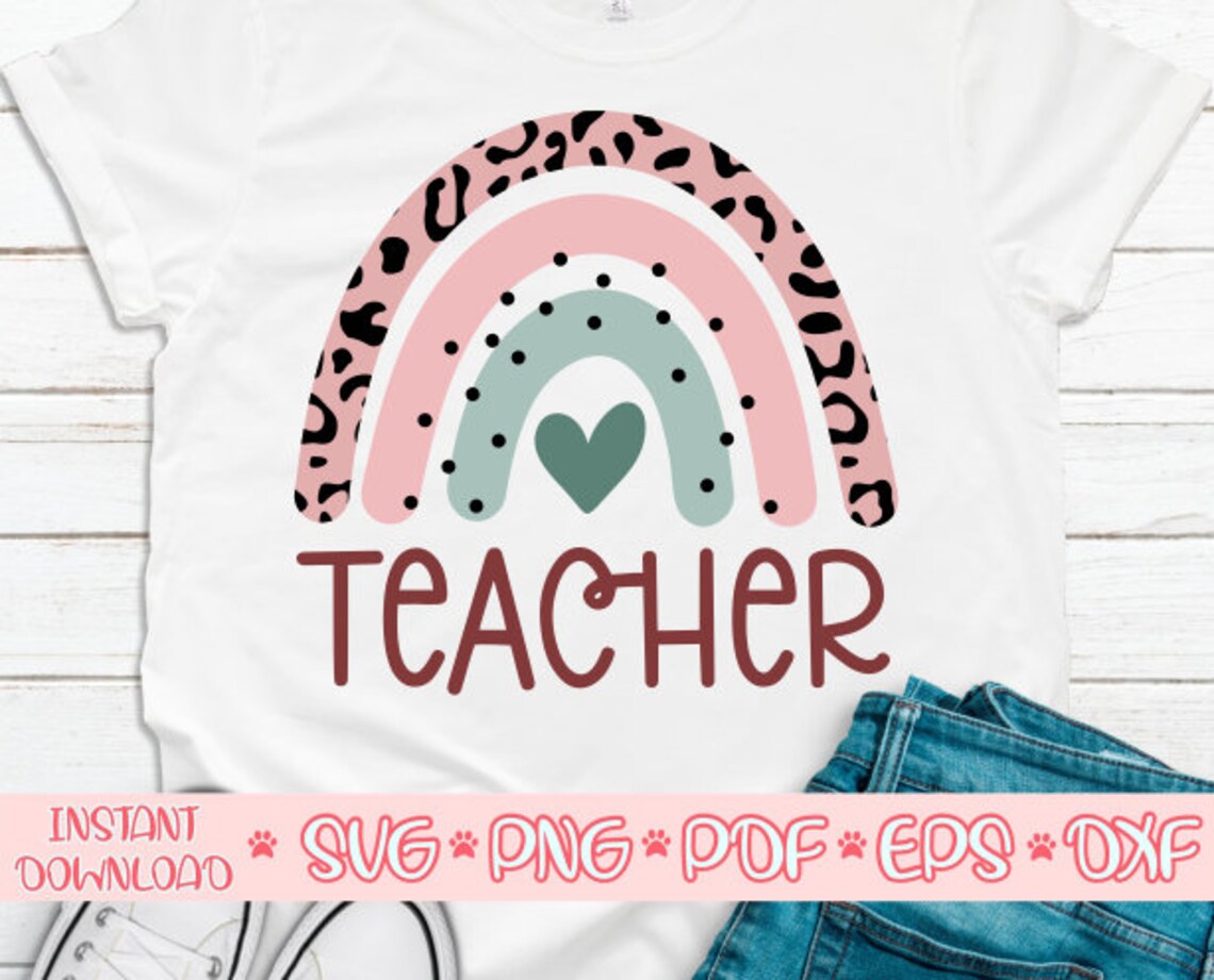 Rainbow Teacher Svgteacher Life Svgschool Svgback to School - Etsy