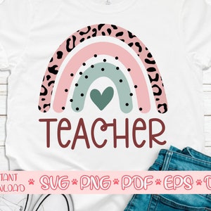 Rainbow Teacher Svg,teacher Life Svg,school Svg,back to School Svg ...