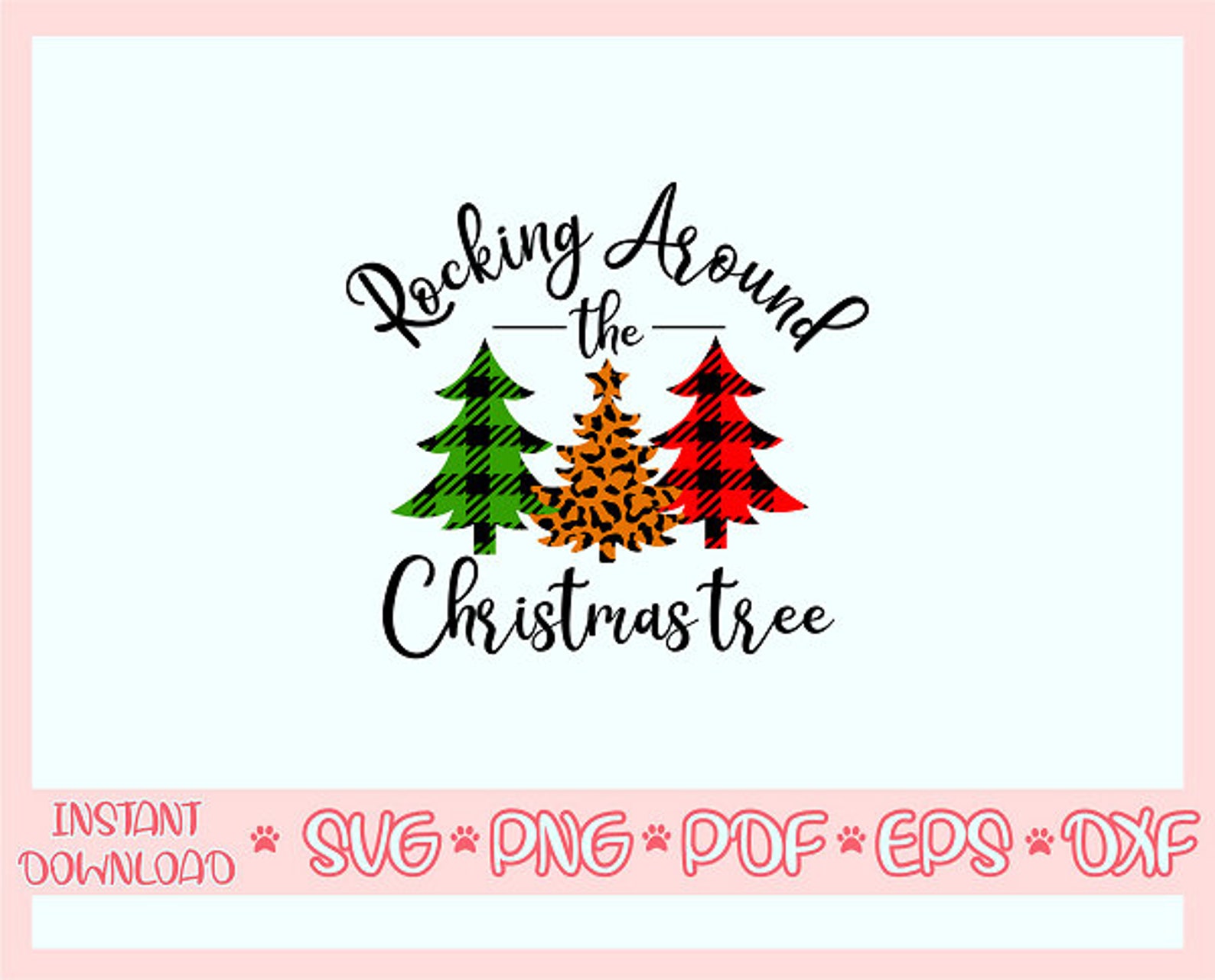 Rocking Around the Christmas Tree Svgmerry Christmas - Etsy