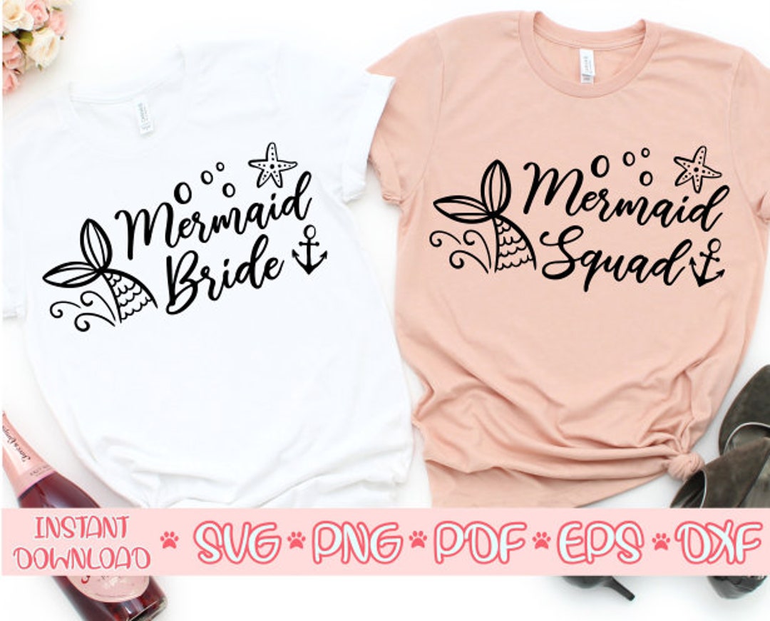 Mermaid Bride Svg,mermaid Squad Svg,bachelorette Beach Party Svg,bridal ...
