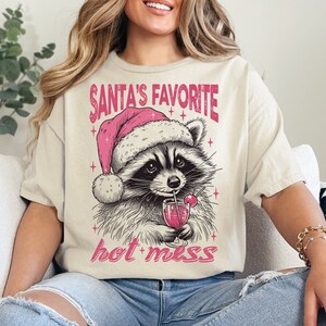 Santa's Favorite Hot Mess PNG, Funny Christmas Raccoon Png, Christmas ...