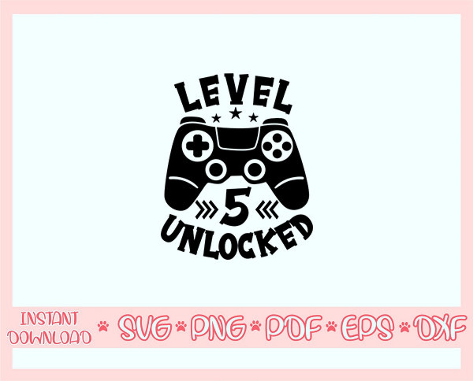 Level 5 Unlocked Svgfive Years Old Boy Svg5th Birthday - Etsy