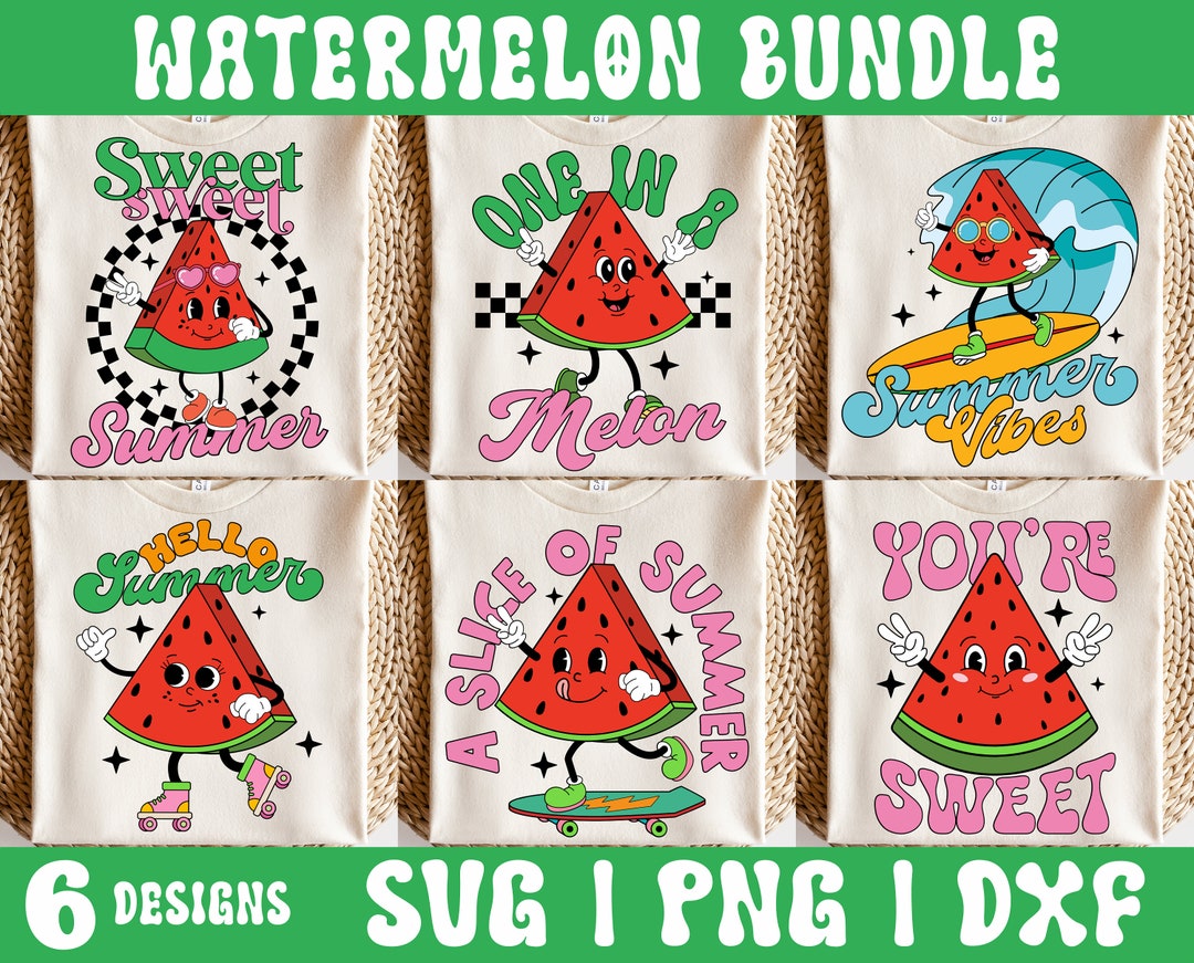 Retro Watermelon SVG Bundle, Retro Watermelon Character Svg, Groovy ...