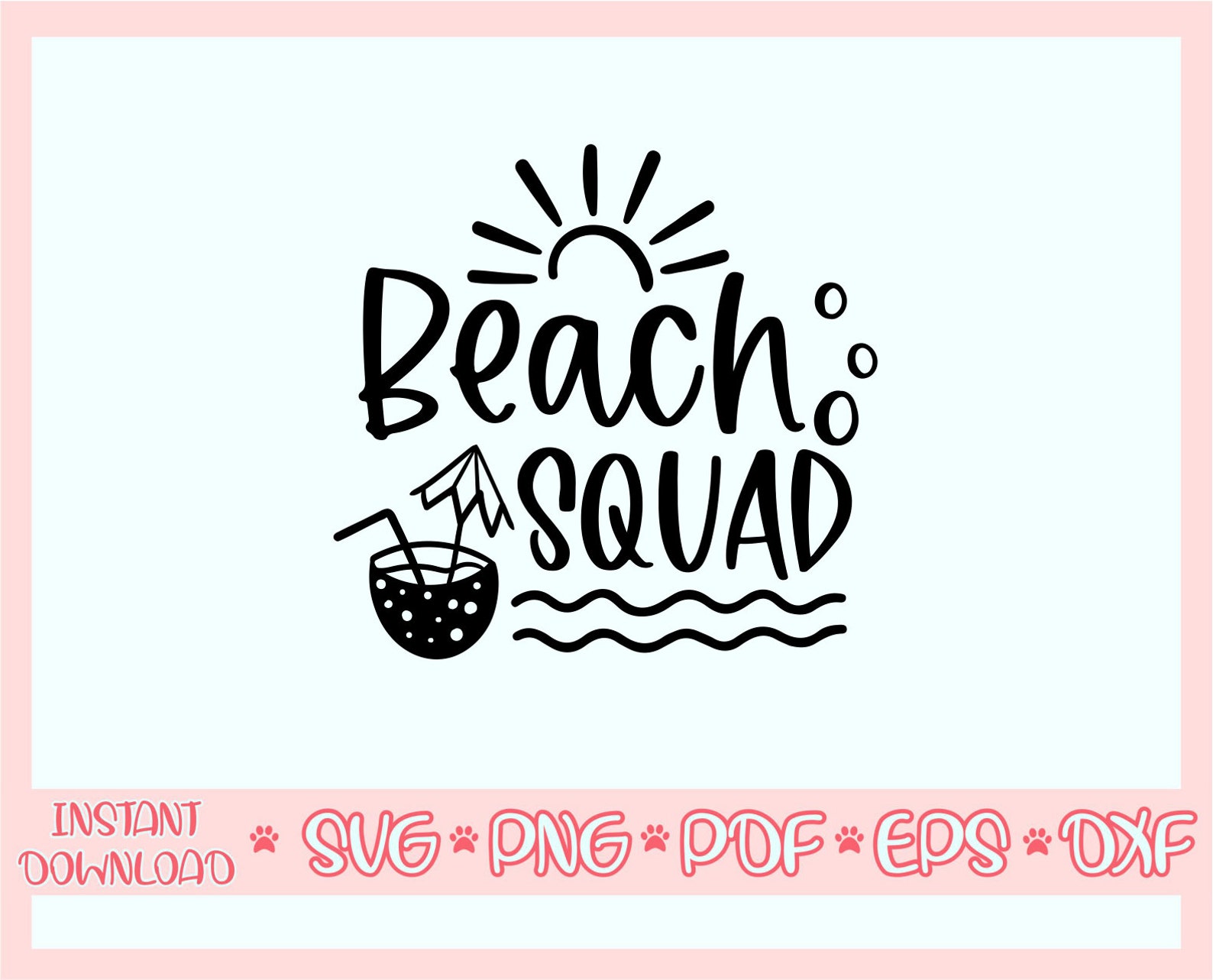 Beach Squad Svgsummer Shirt Svgbeach Quote Svgbeach Saying | Etsy
