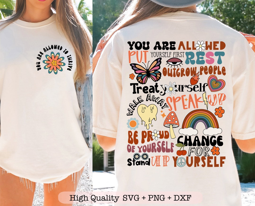 You Are Allowed to Thrive Svg, Retro Shirt Svg, Front Pocket Svg ...