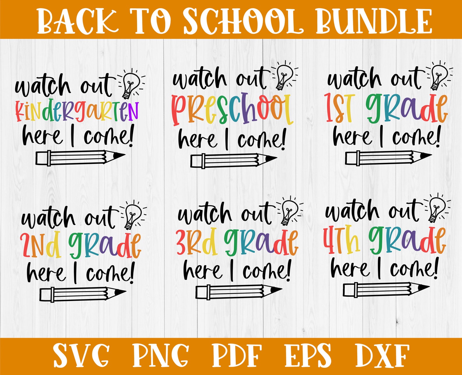 Watch Out School Here I Come Bundle Svg,first Grade Shirt Svg,back to ...