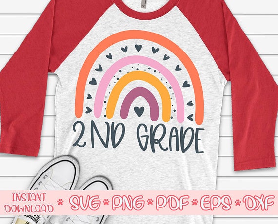 2o grado Rainbow svg segundo grado svg primer día de la | Etsy