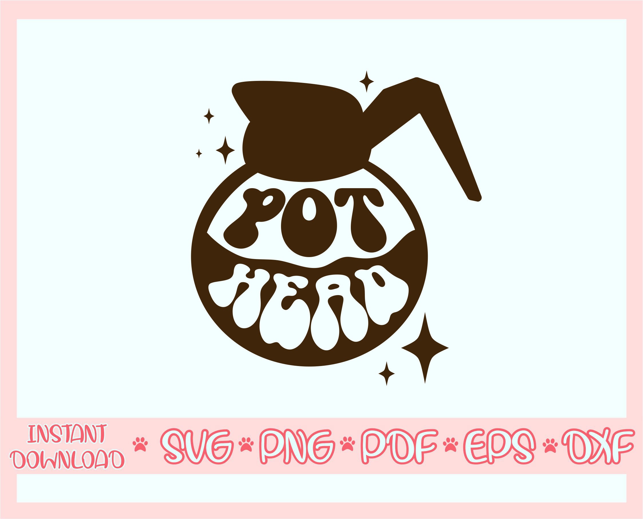 Pot Head SVG, Coffee Lover Svg, Coffee Pot Svg, Coffee Pot Head Svg - Etsy