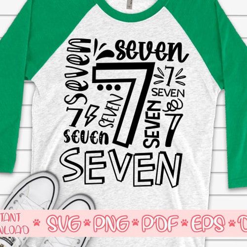 Seven Years Old Boy Svg7th Birthday Svgbirthday Boy | Etsy
