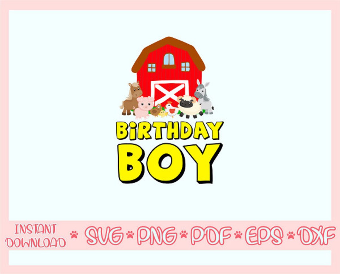 Farm Birthday Svgbarn Birthday Svgbirthday Boy Svgfarm - Etsy