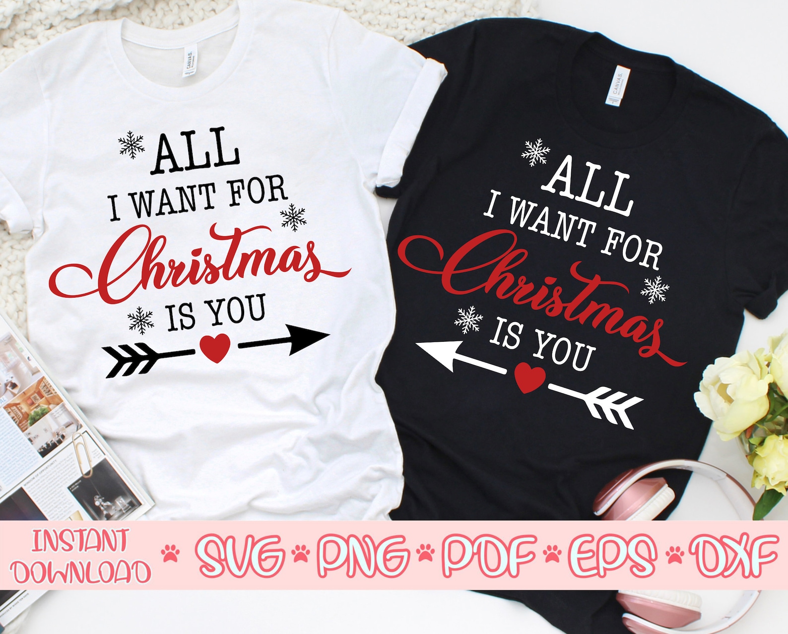 All I Want for Christmas is You Svg, Christmas Couple Shirts Svg ...