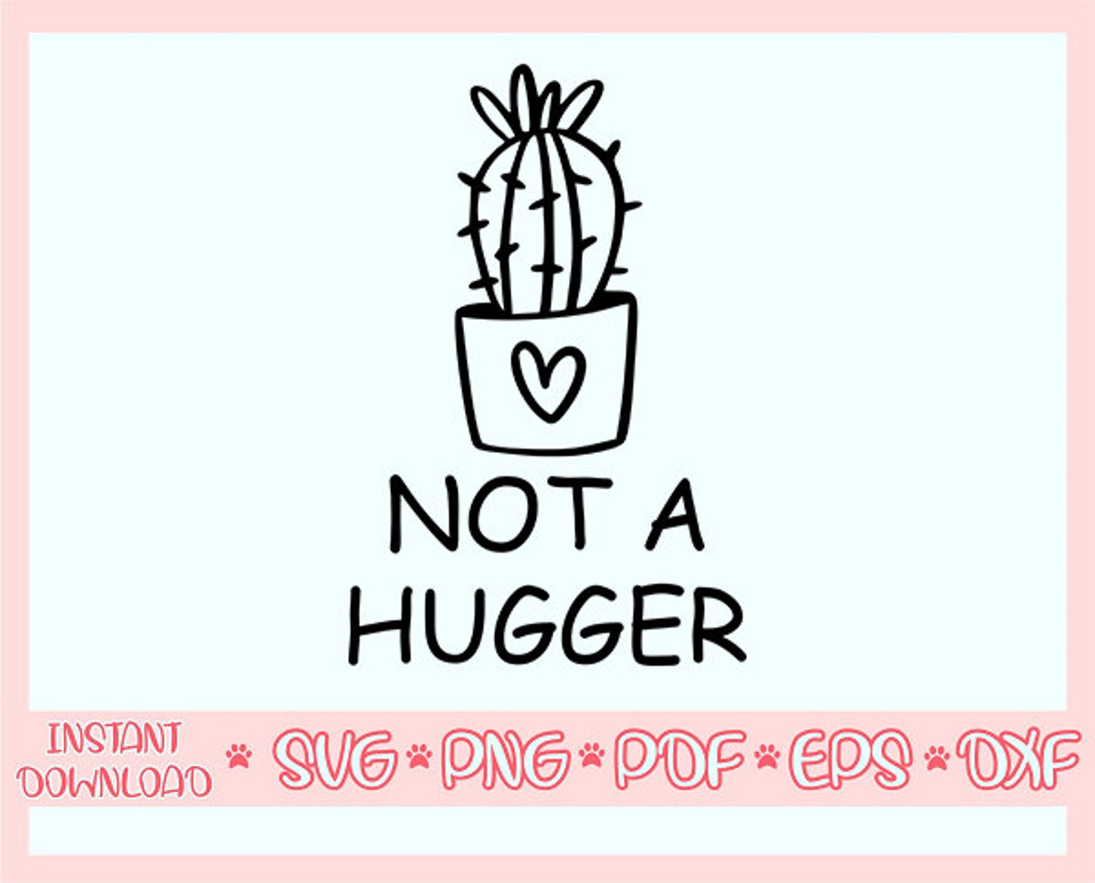 Not a Hugger Svgnot a Hugger Cactus Svghugger Svgcactus | Etsy