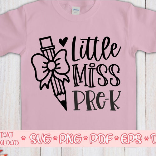 Little Miss Pre-k Cutie Svg Back to School Svg Pre-k Shirt | Etsy