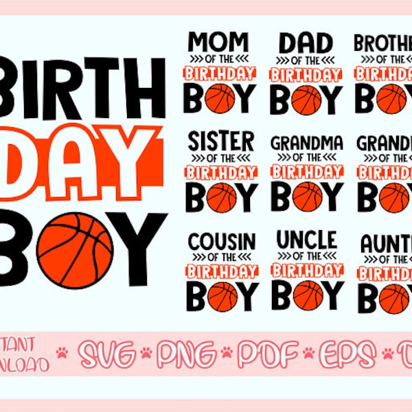 Basketball Birthday Boy Svg - Etsy
