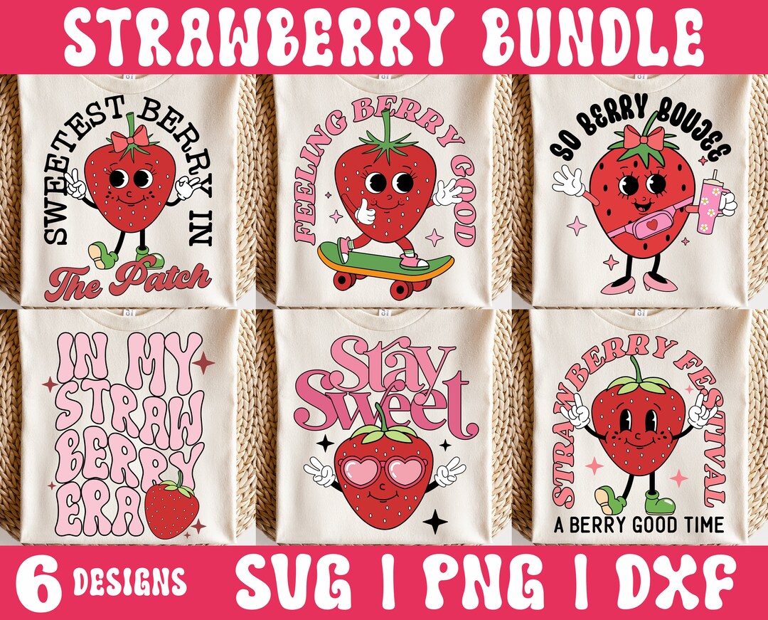 Strawberry SVG Bundle, Retro Strawberry Svg, Feeling Berry Good Svg, in ...