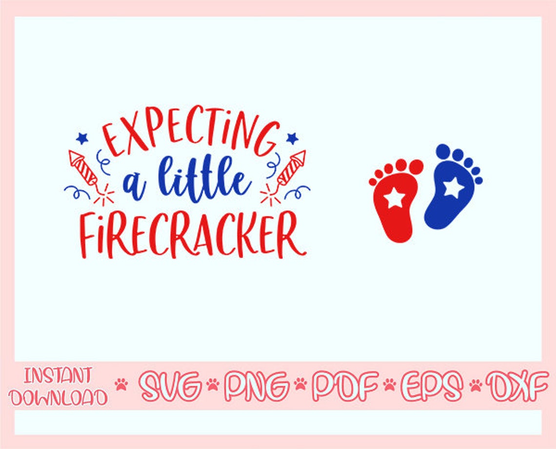Expecting a Little Firecracker Svg4th of July - Etsy