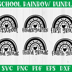 School Rainbow Svg,first Grade Shirt Svg,back to School Cut File,first ...