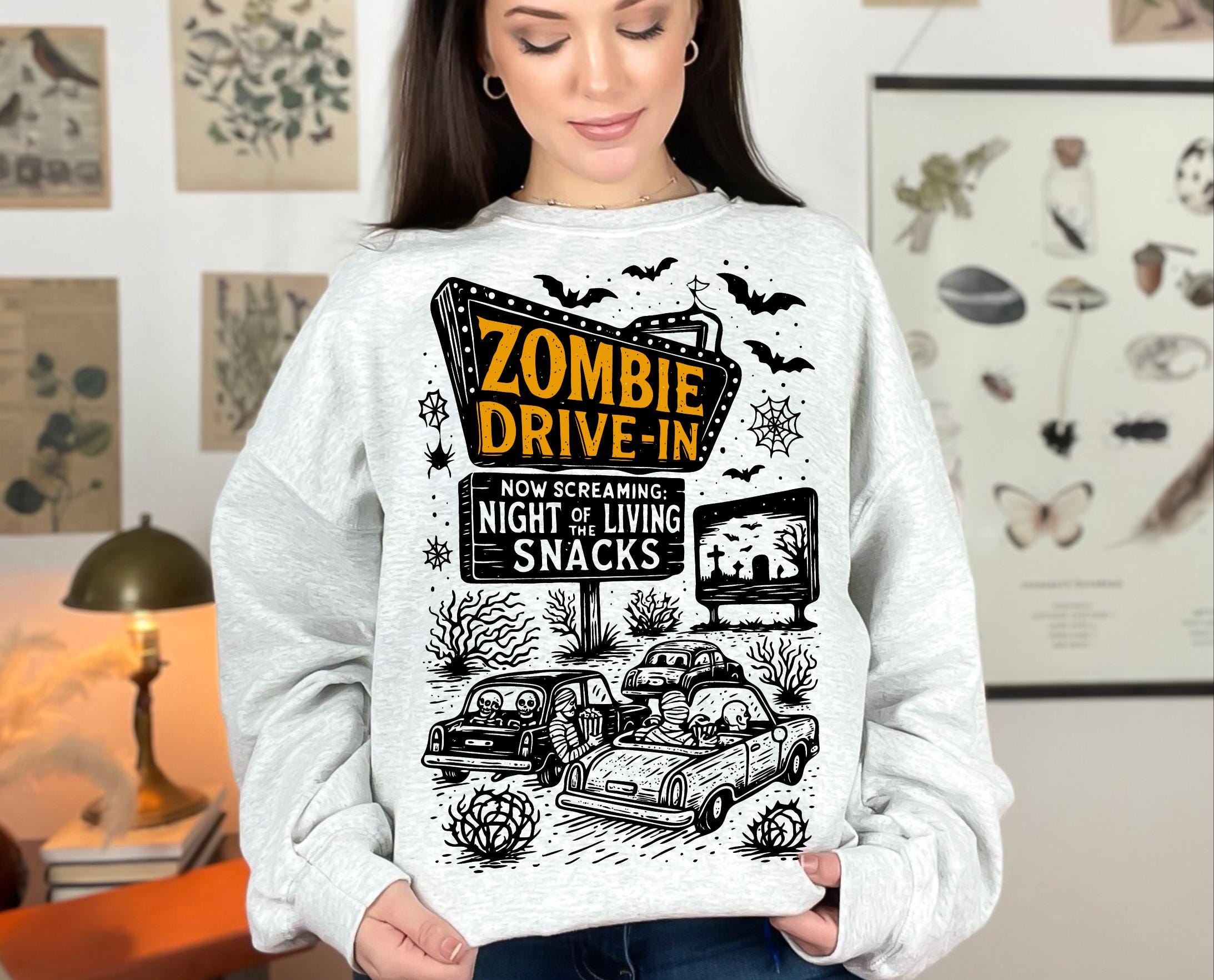 Zombie Drive in PNG, Funny Halloween Skeleton Movie Night Png, Trendy ...