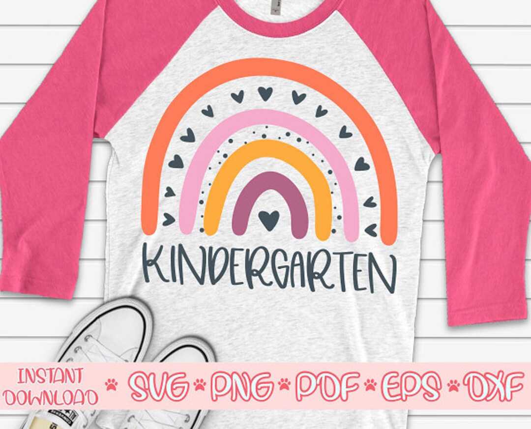 Kindergarten Rainbow Svg,kindergarten Svg Files,first Day of School Svg ...