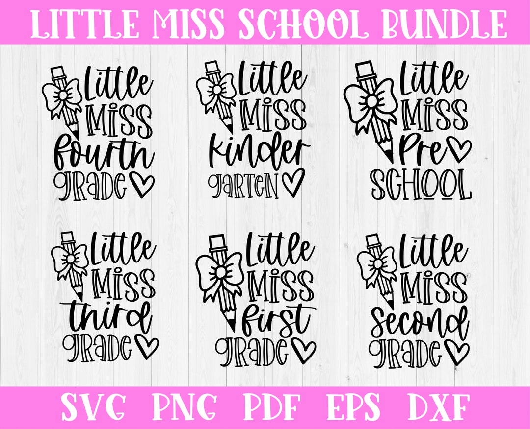 Little Miss School Bundle Svg,first Grade Shirt Svg,back to School Cut ...