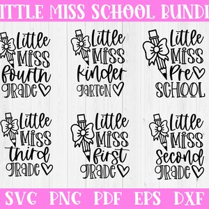 Little Miss School Bundle Svg,first Grade Shirt Svg,back to School Cut ...