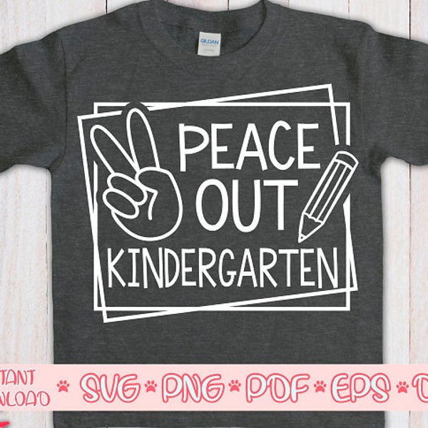Peace Out Kindergarten Svg - Etsy