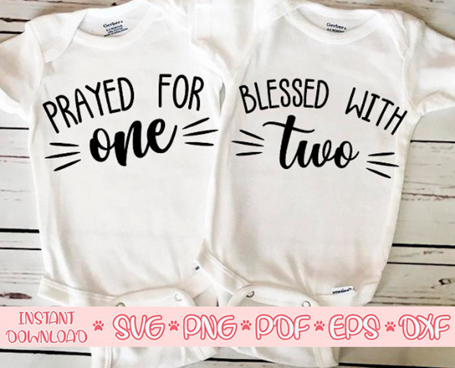 Prayed for One and Blessed With Two Svgprayed for One - Etsy