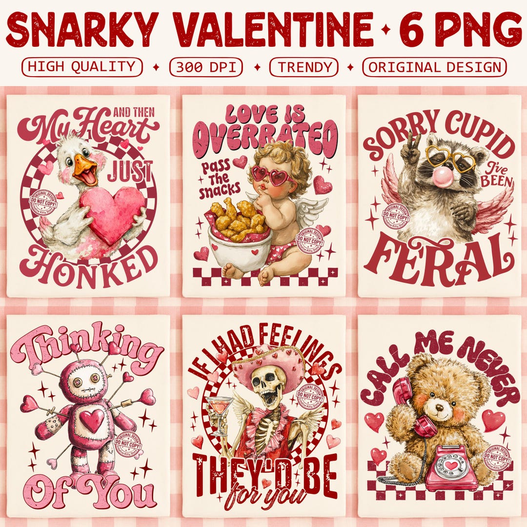 Snarky Valentine PNG Bundle, Funny Sarcastic Vday Sublimation Cupid ...