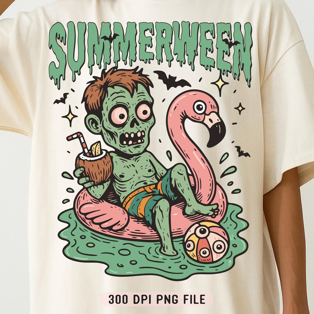 Trendy Summerween PNG, Funny Zombie Pool Float Sublimation, Halloween ...