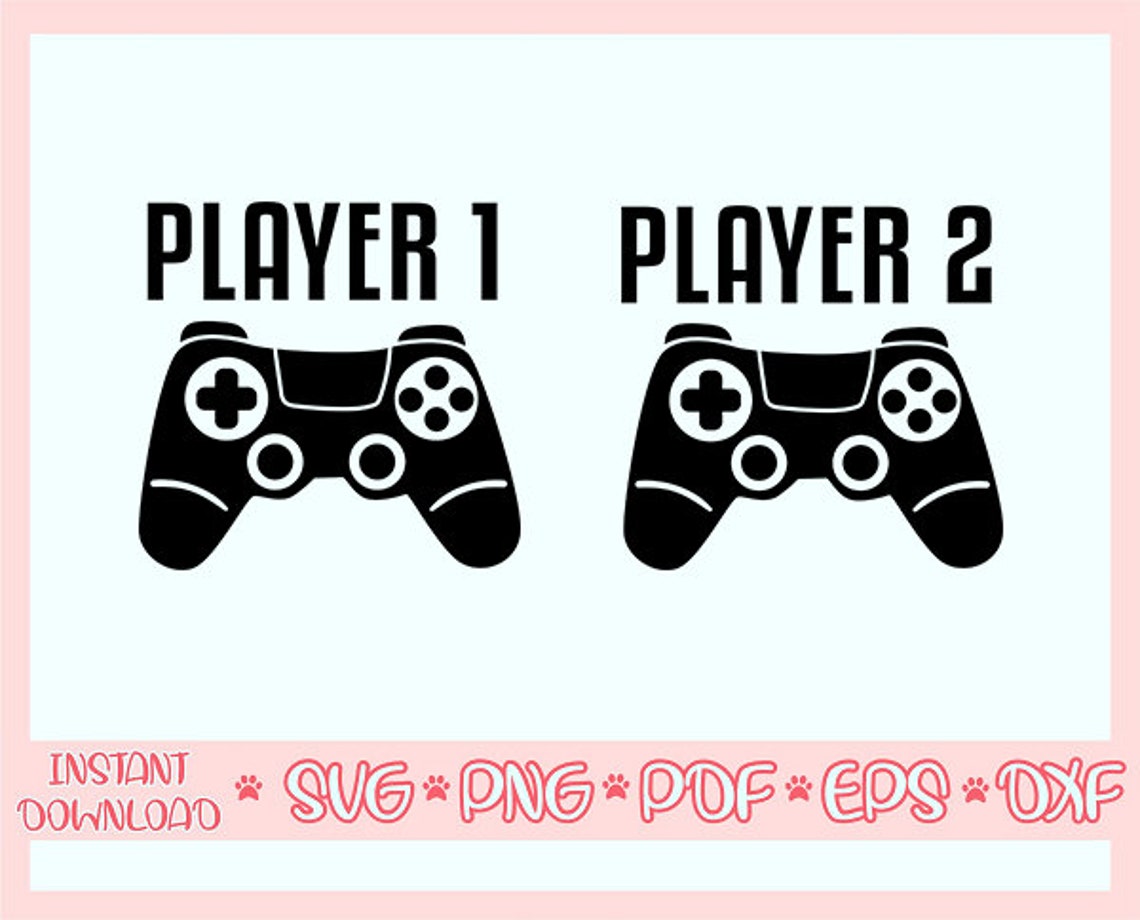 Player One Svg,player Two Svg,player 1 Svg,player 2 Svg,video Game Svg ...