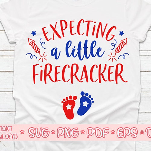 Expecting a Little Firecracker Svg4th of July - Etsy