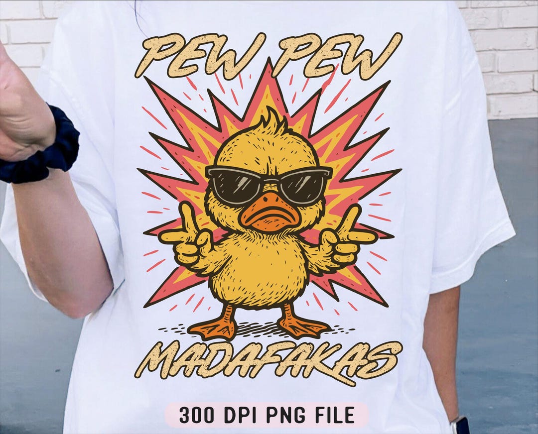 Pew Pew Madafakas Duck PNGб Funny Angry Duck With Guns Png, Meme Humor ...