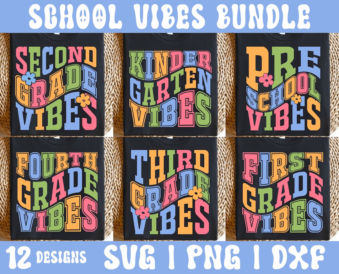 School Vibes SVG Bundle, Hello School Svg, Retro Back to School Svg ...