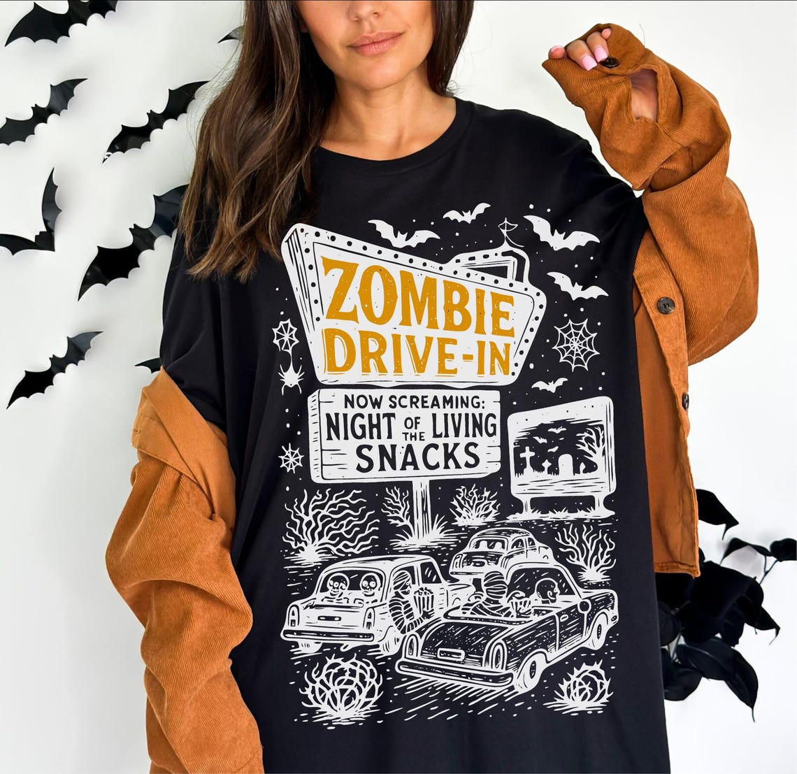 Zombie Drive in PNG, Funny Halloween Skeleton Movie Night Png, Trendy ...