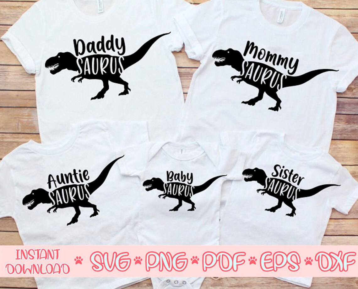 Family Saurus Svg,family Saurus Svg Bundle,dinosaur Family Svg,t-rex ...